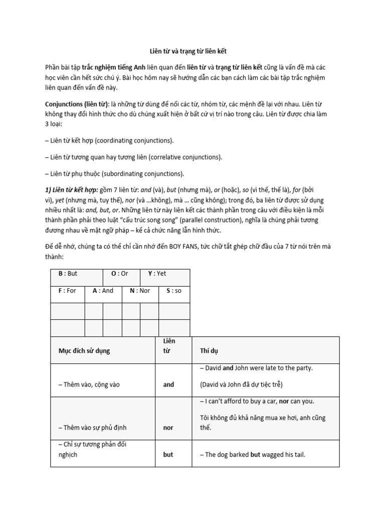 (123doc) - Lien-Tu-Va-Trang-Tu-Lien-Ket-Trong-Tieng-Anh-Ly-Thuyet-Va-Bai-Tap-Co-Dap-An | PDF