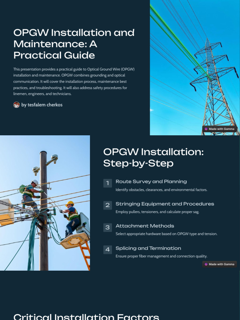 OPGW Installation and Maintenance A Practical Guide | PDF | Optical ...