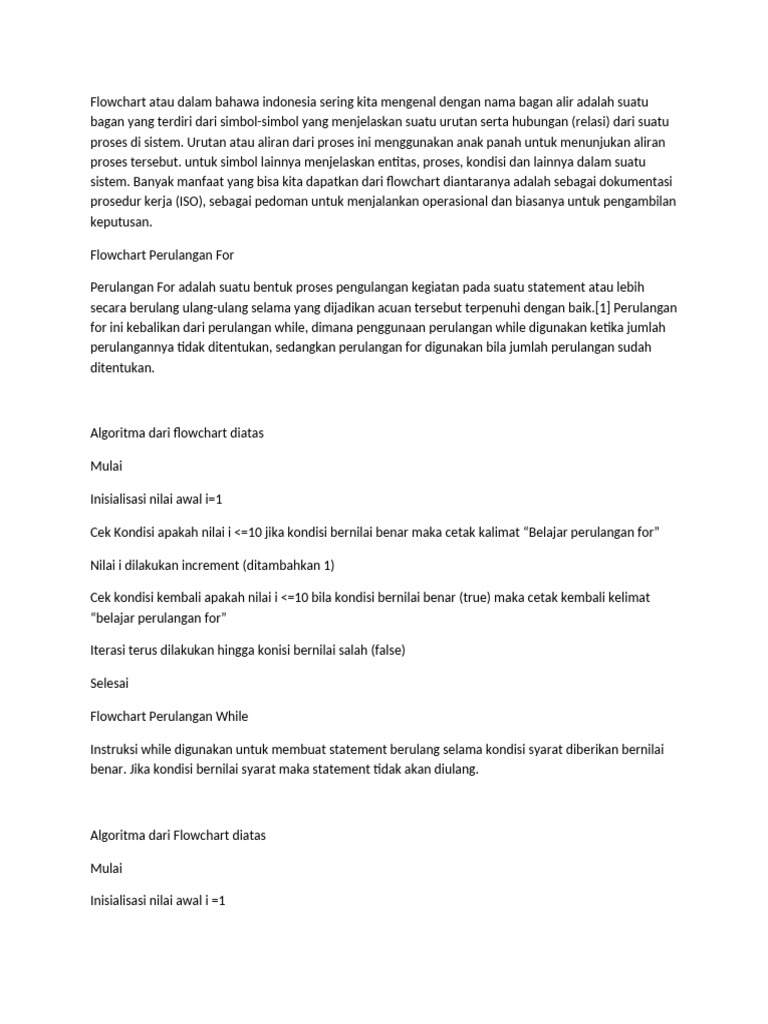 Panduan Flowchart & Algoritma | PDF