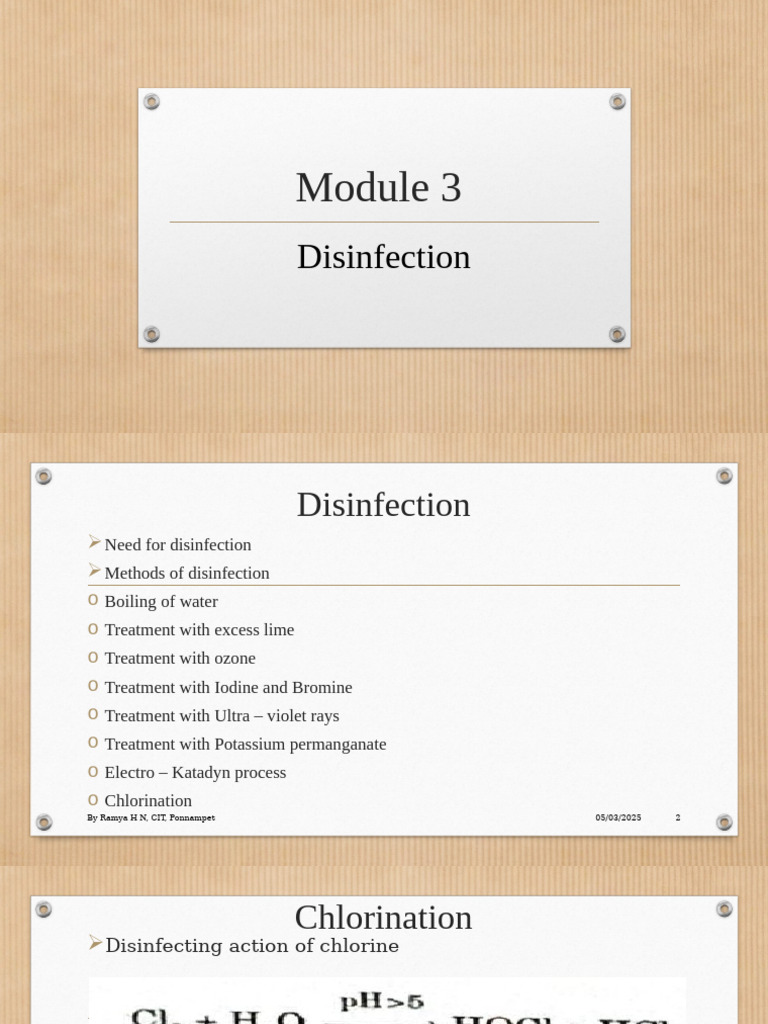 PHE - Module 3 Part 1 | PDF | Chlorine | Ion Exchange