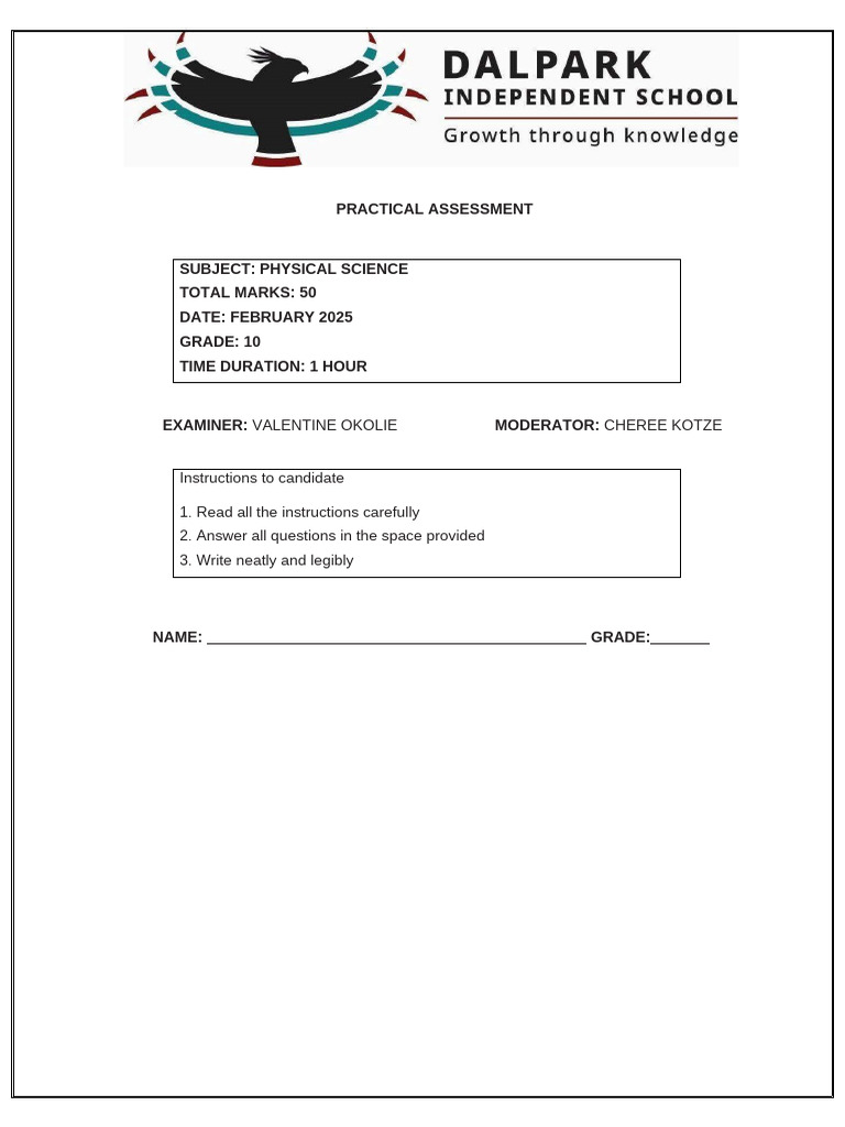 Physical Science Grade 10 Practicals | PDF | Boiling | Water