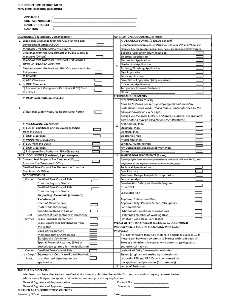 Building Permit Requirement | PDF | Signature | Deed