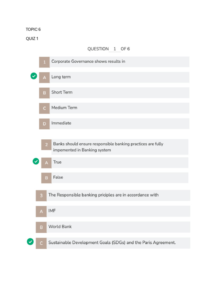Topic 6 & 7 Quiz Collection | PDF