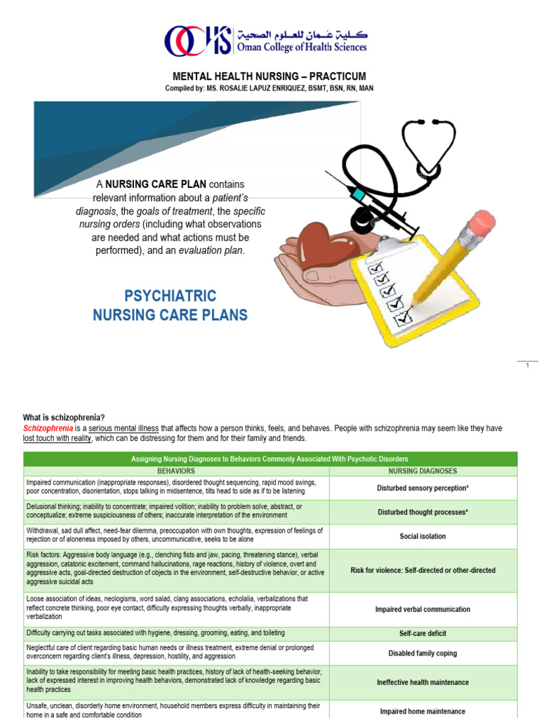 Psychiatric Nursing Care Plans 2 | PDF | Hallucination | Mental Disorder