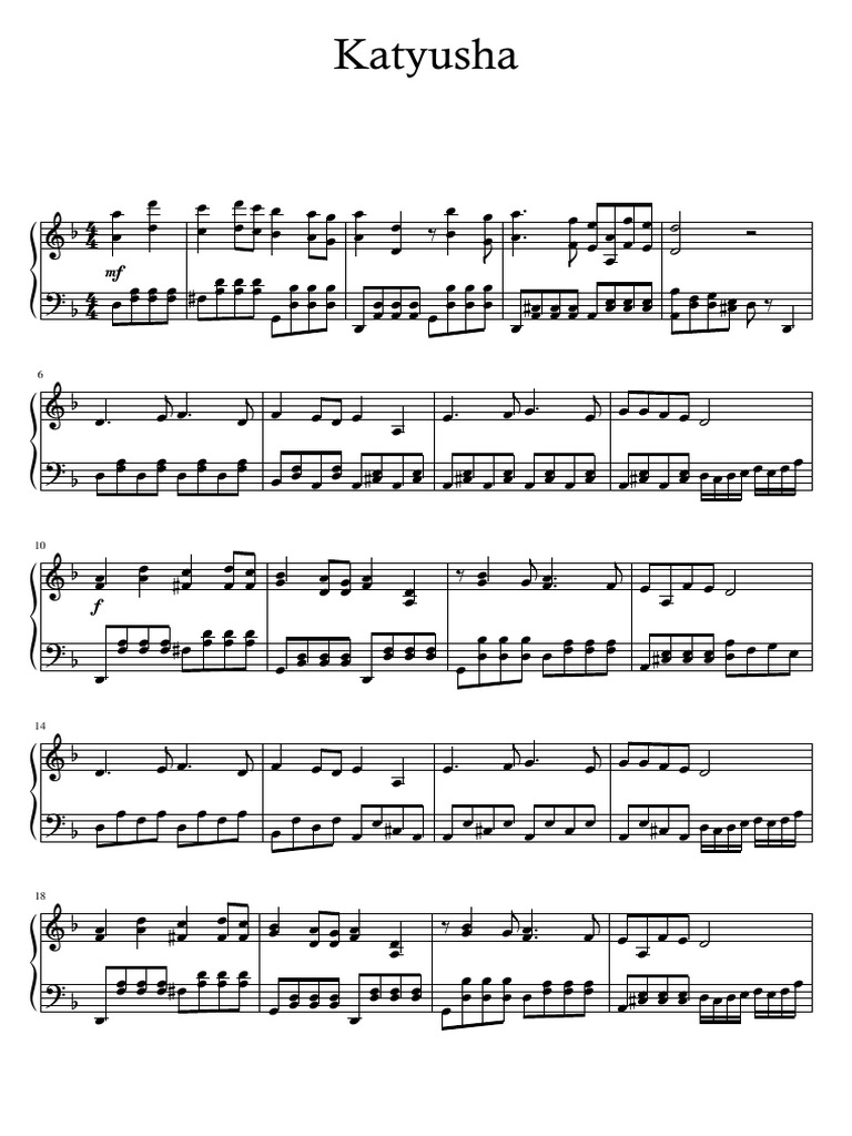 Katyusha (Grand Piano) | PDF