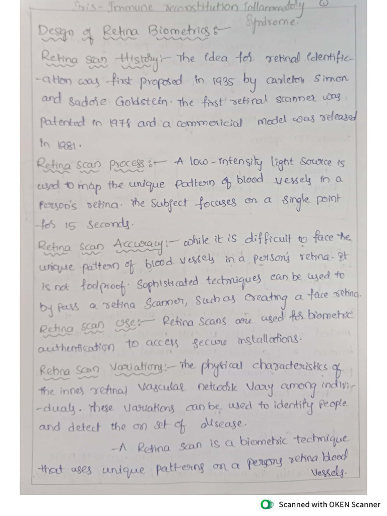 Biometrics 3rd Unit | PDF