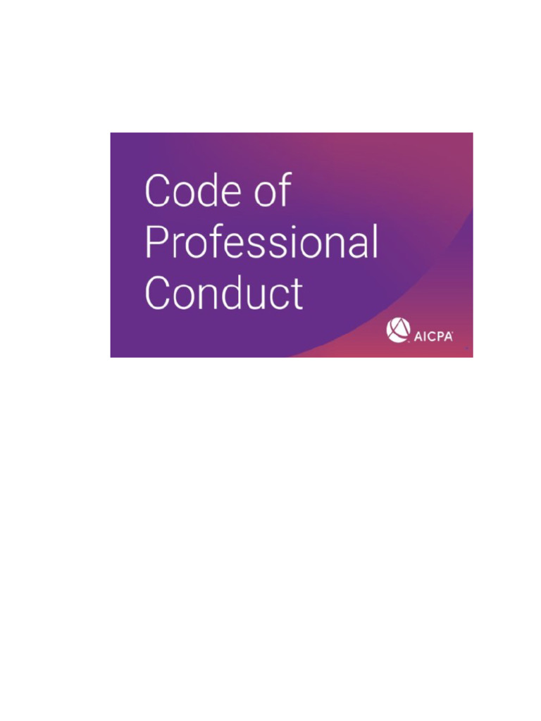 AICPA Code of Professional Conduct | PDF | Accounting | Integrity