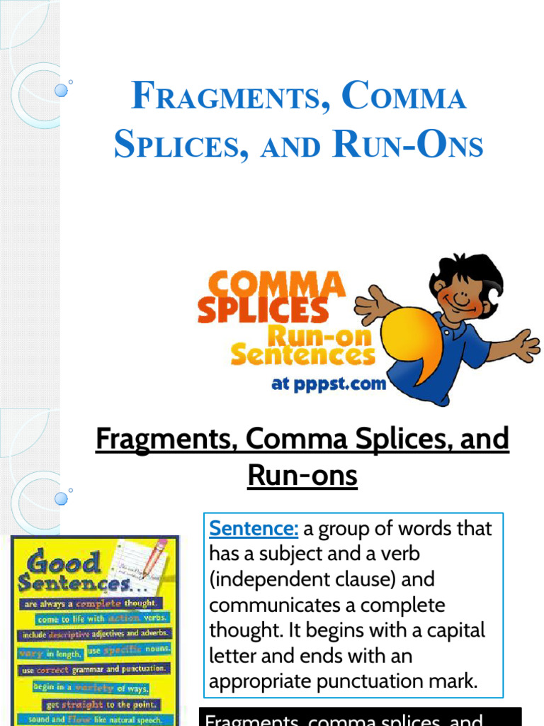 Fixing Sentence Fragments & Run-Ons | PDF | Comma | Language Mechanics