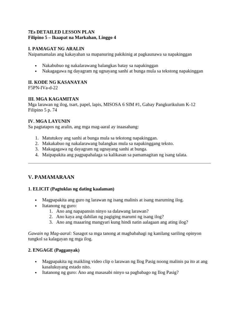 7Es DETAILED LESSON PLAN4 | PDF