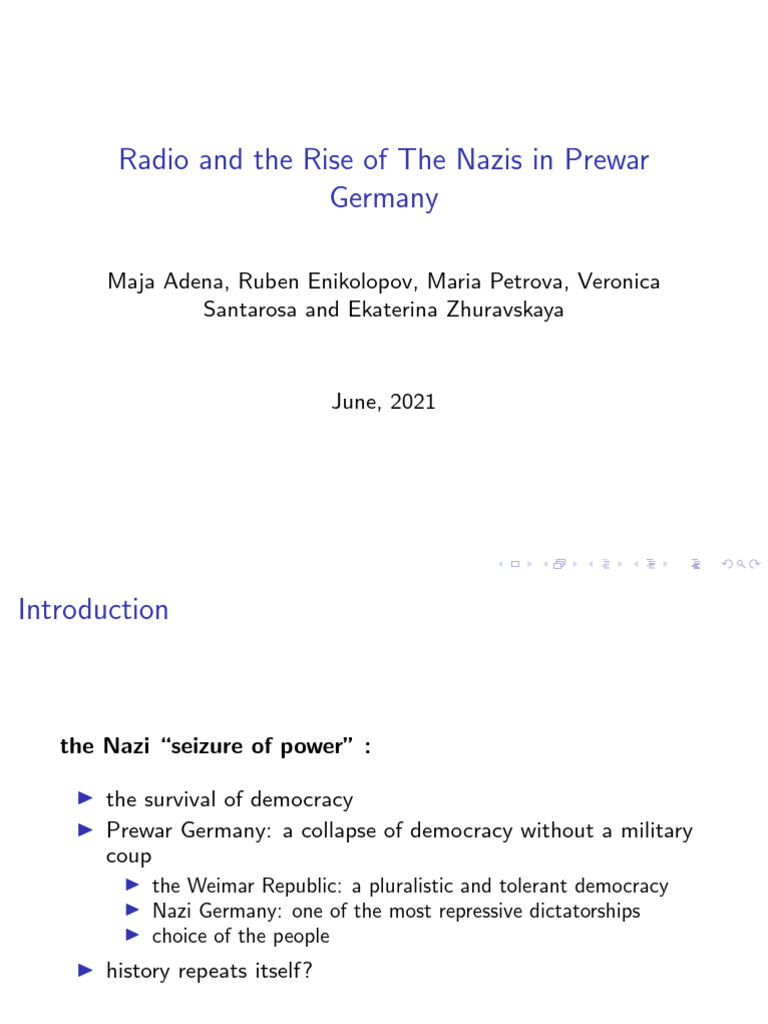 Radio's Role in Nazi Power in Germany | PDF | Nazi Germany | Nazi Party