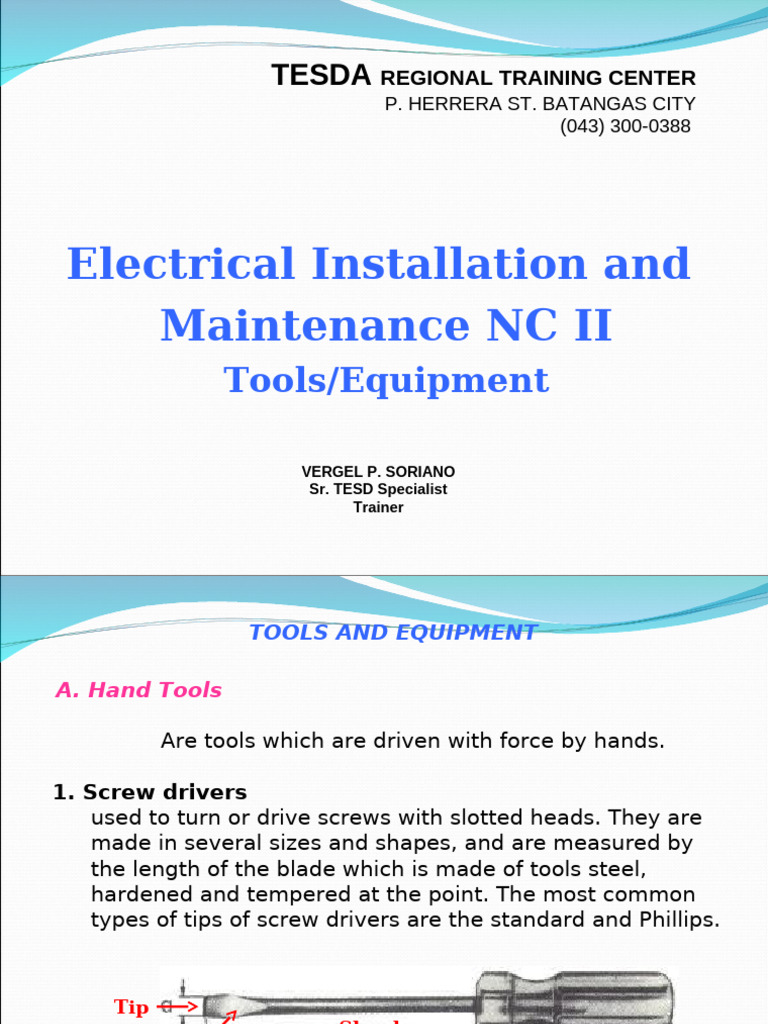 3) EIM Tools and Equipment1 | PDF | Screw | Wire