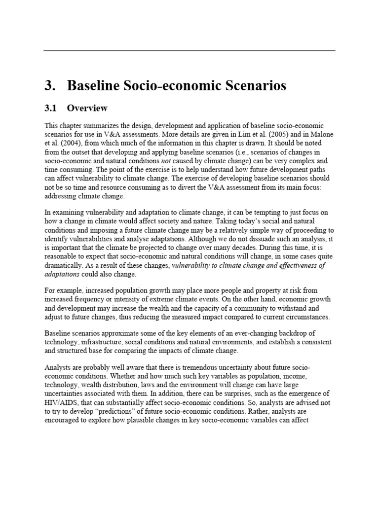 Baseline Socio-economic Scenarios Guide | PDF | Economic Growth | Economics