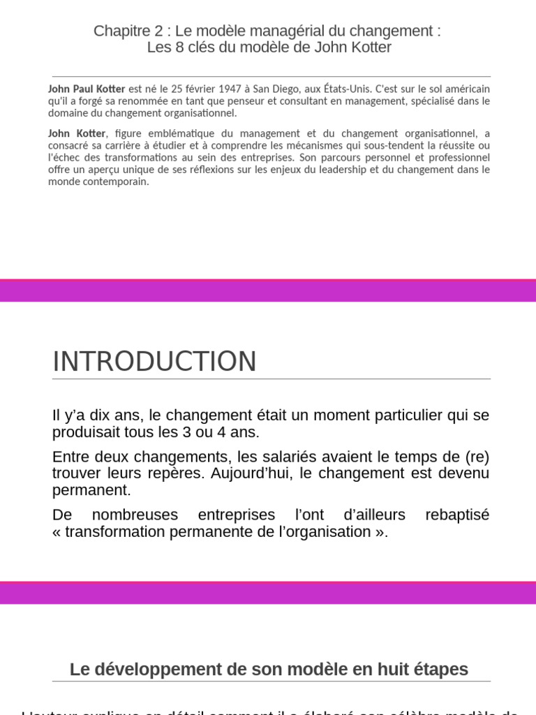 Chapitre 2 Le Processus de Changement Selon Le Modele de Kotter | PDF | Business