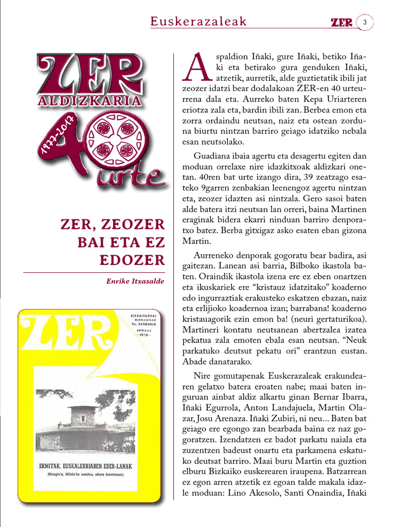 Zer, Zeozer Bai Eta Ez Edozer-Z440 | PDF