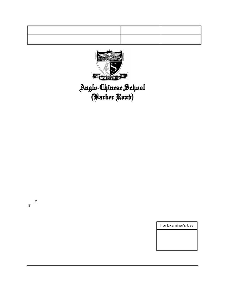 ACSBR 2023 3EXP Math EYE P1 | PDF | Area | Sphere