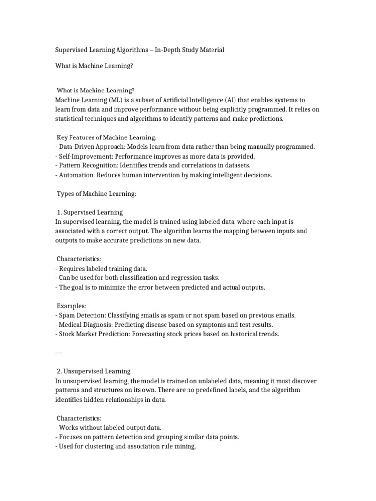 Supervised Learning Final With Diagrams Cleaned | PDF | Machine Learning | Support Vector Machine