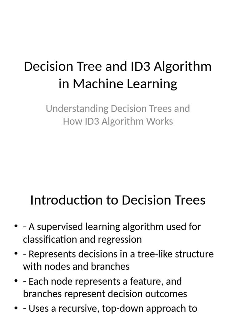Complete ID3 Decision Tree | PDF | Applied Mathematics | Algorithms