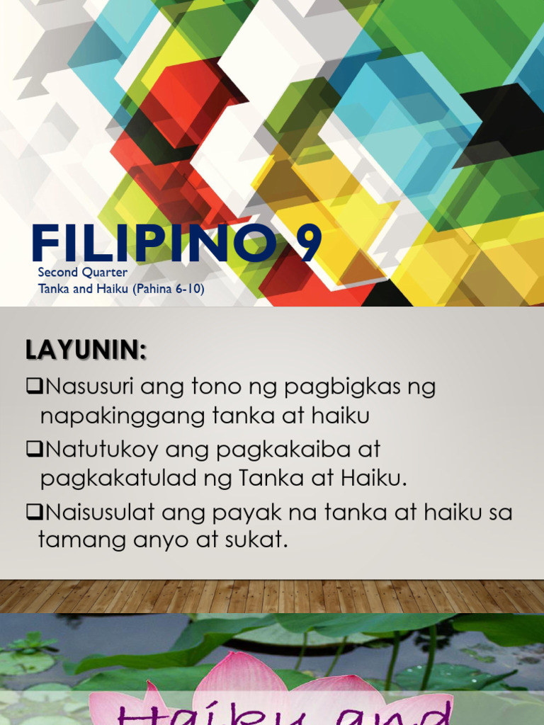 PPT-FILIPINO 9-2ndQ-TANKA and HAIKU Week 1 | PDF