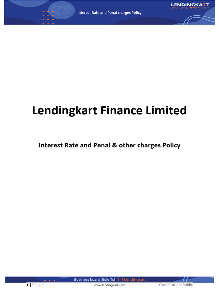 Interest Rate and Penal Other Charges Policy - 20250116 - VF - Website - Version 3 | PDF ...
