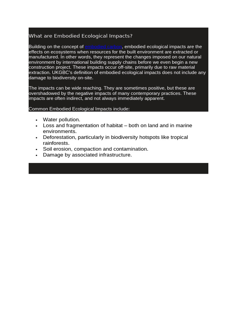 Understanding Embodied Ecological Impacts | PDF | Mining | Habitat ...