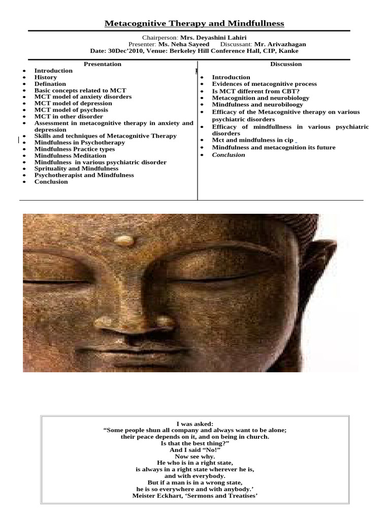 mindfulness | PDF | Metacognition | Mindfulness