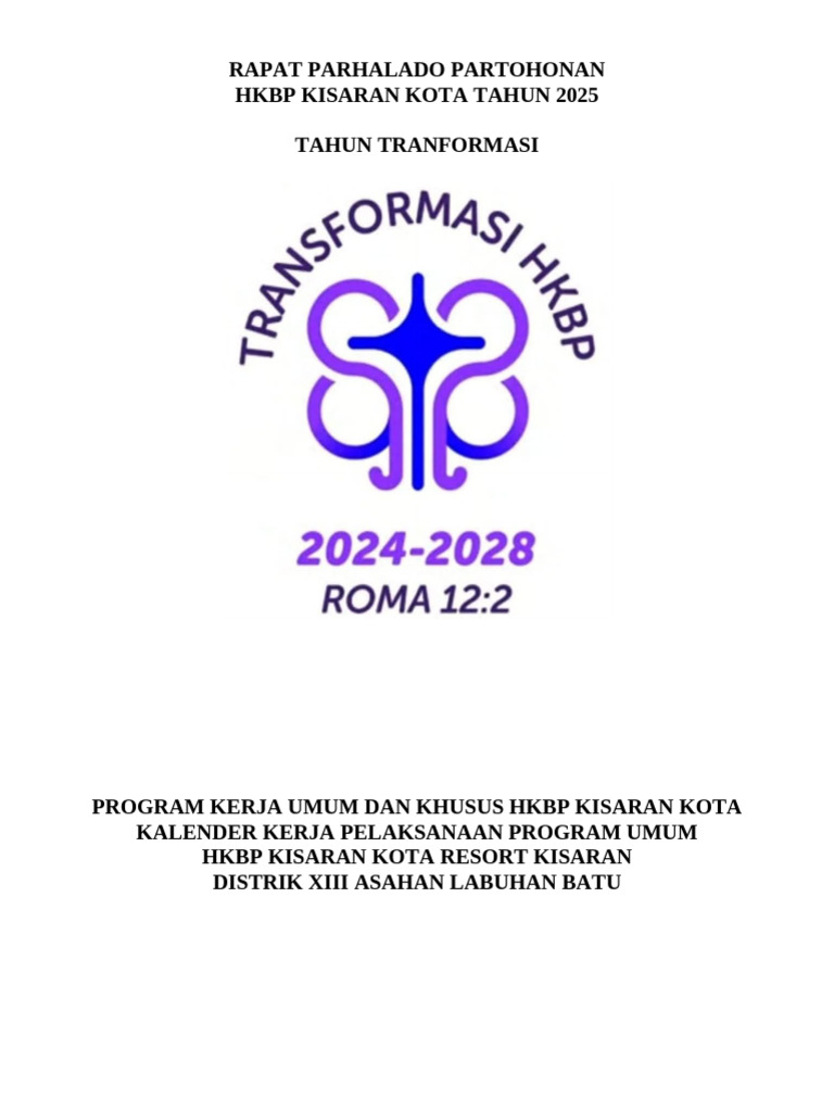 Kalender HKBP Kisaran 2025 | PDF