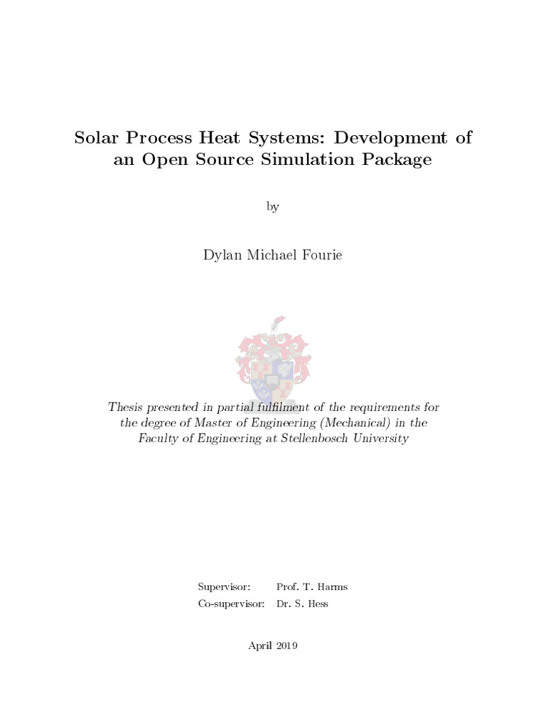 Solar Process Heat Systems Development of an Open Source Simulation ...