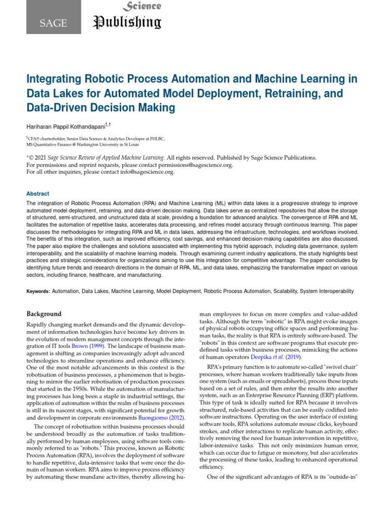 Sage Integrating Robotic Process Automation and Machine Learning in ...