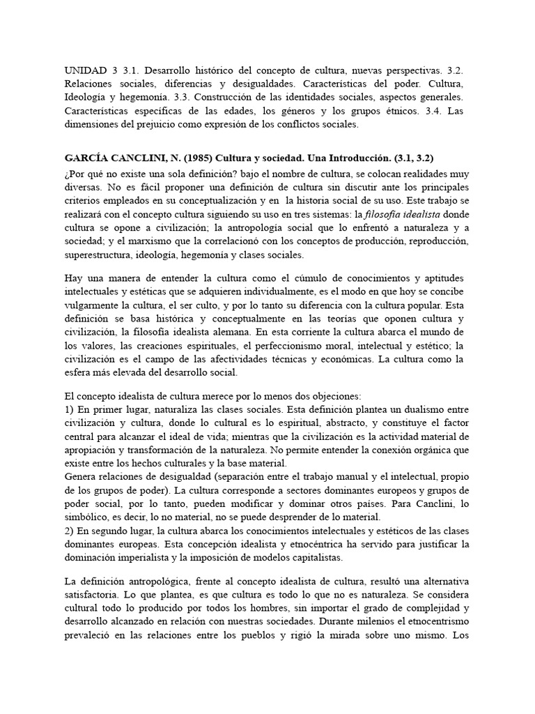 Resumen Final Antro U3 | PDF | Sociedad | Ideologías