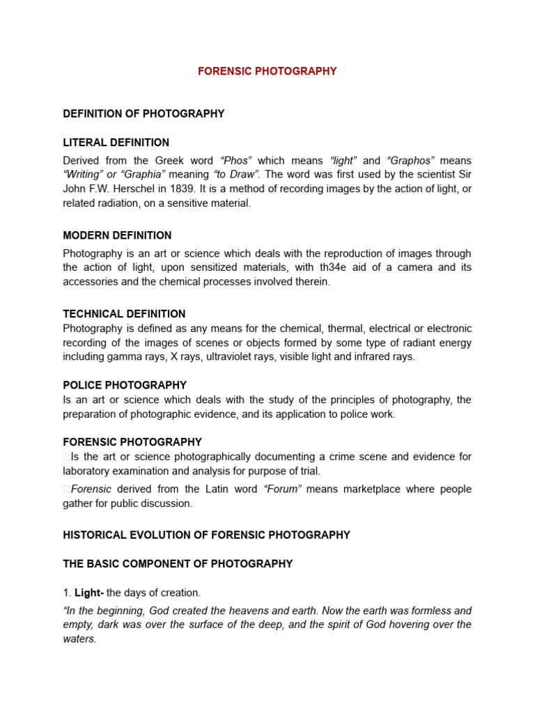 Forensic Photography 1 | PDF | Camera | Film Speed