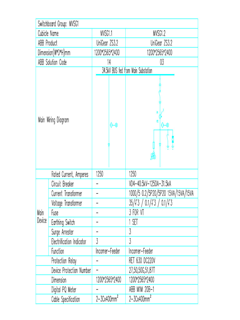 MV Equipment Drawing-Model | PDF
