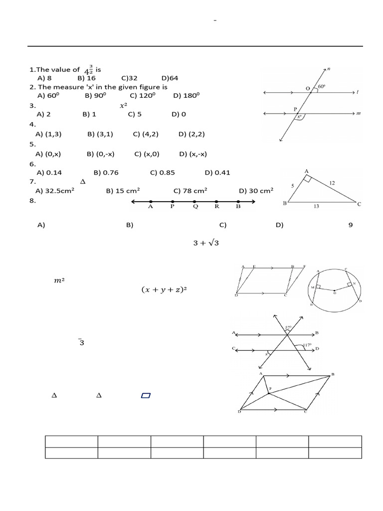 Karnataka Class 9 Math Model Paper 2024 | PDF | Area | Triangle