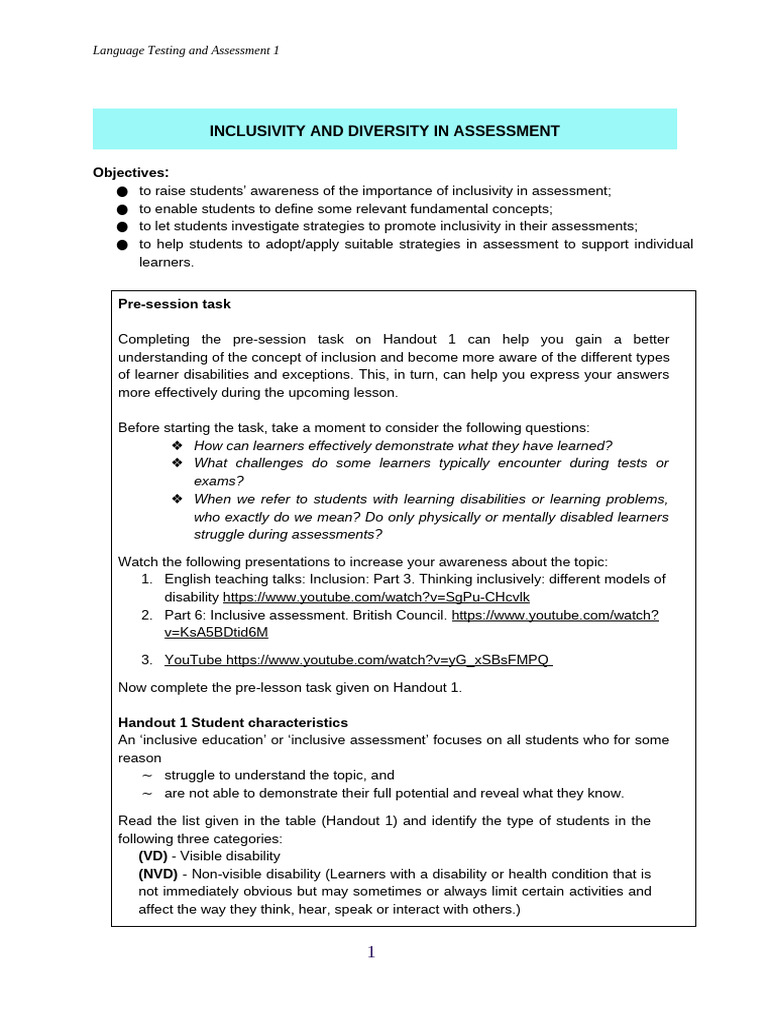 Session_14_Inclusivity_and_diversity | PDF | Educational Assessment ...