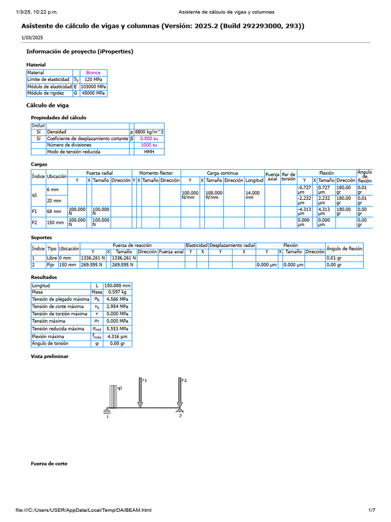 Reporte de Eje | PDF | Viga (Estructura) | Doblar
