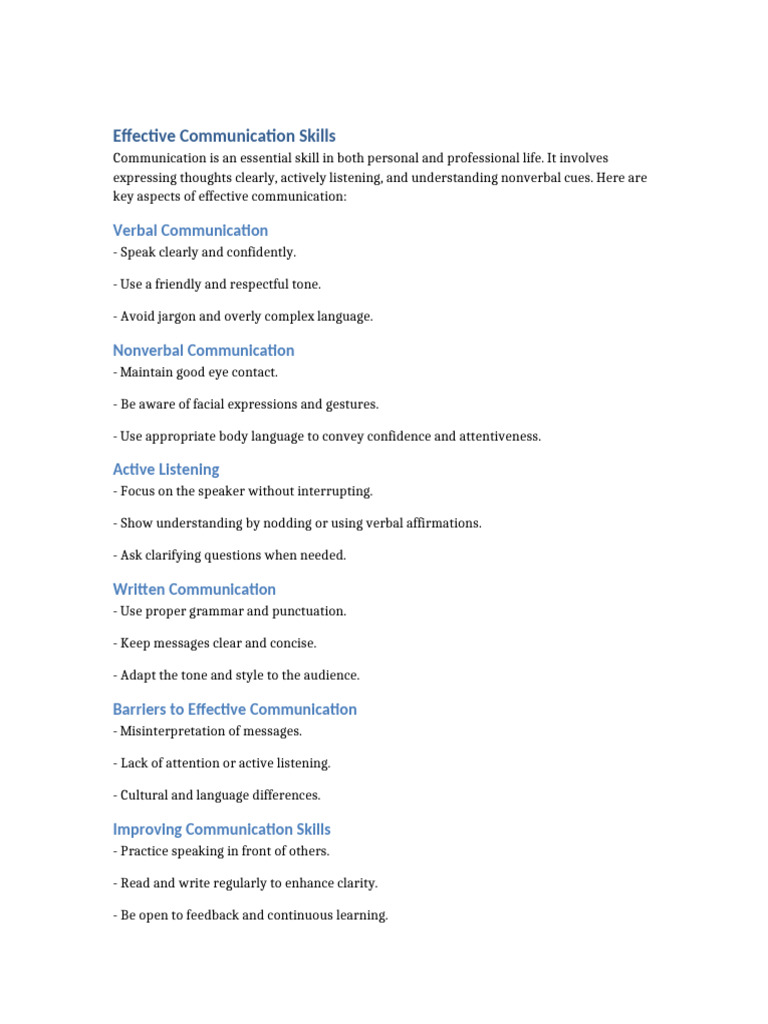 Mastering Effective Communication Skills | PDF
