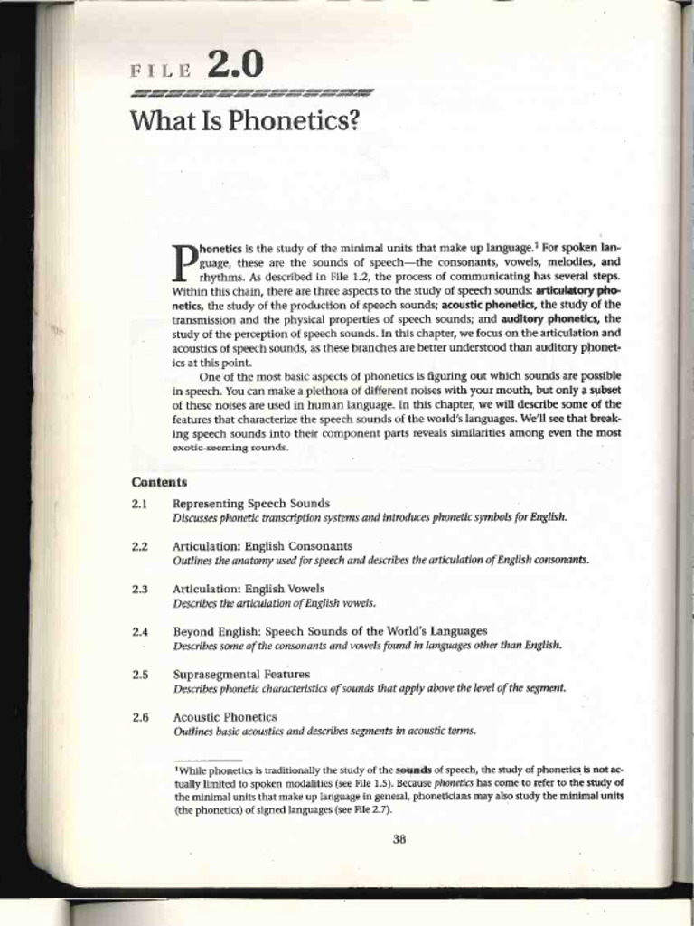 Phonetics 2.0-2.2 | PDF