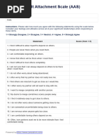 Adult Attachment Scale Assessment | PDF