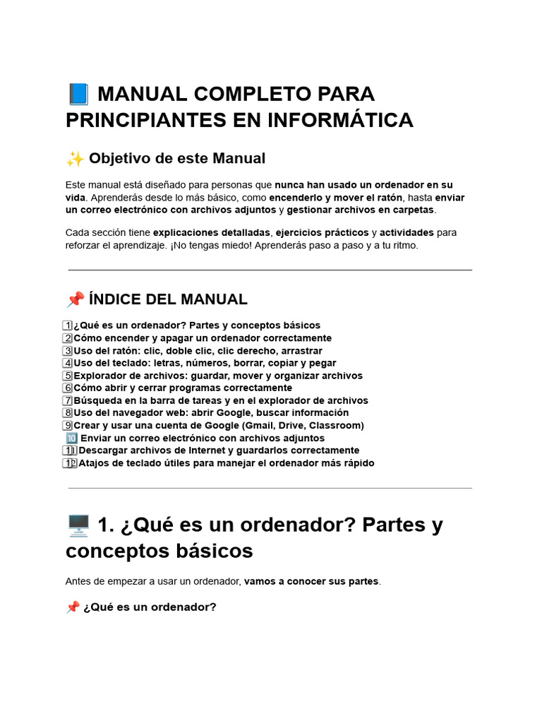 Manual de Informática para Principiantes | PDF | Archivo de computadora ...