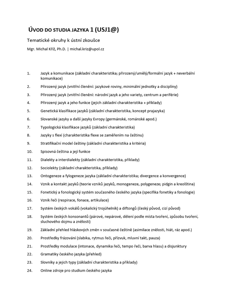 USJ1@_tematické okruhy_zk | PDF