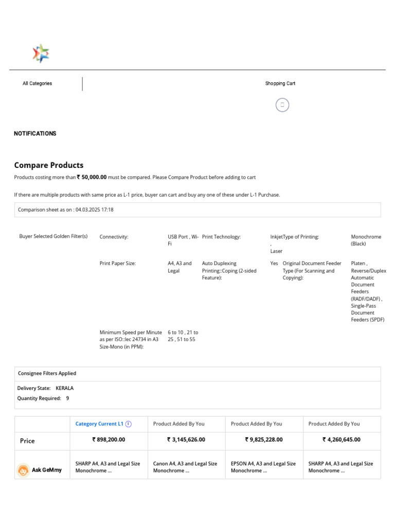 Compare Sheet - MFM Purchase | PDF | Printer (Computing) | Image Scanner