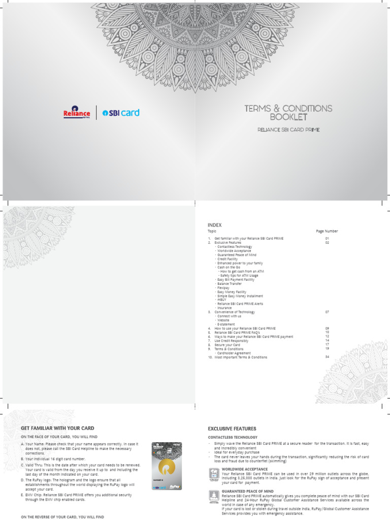 Reliance Prime Tnc | PDF | Credit Card | Debit Card