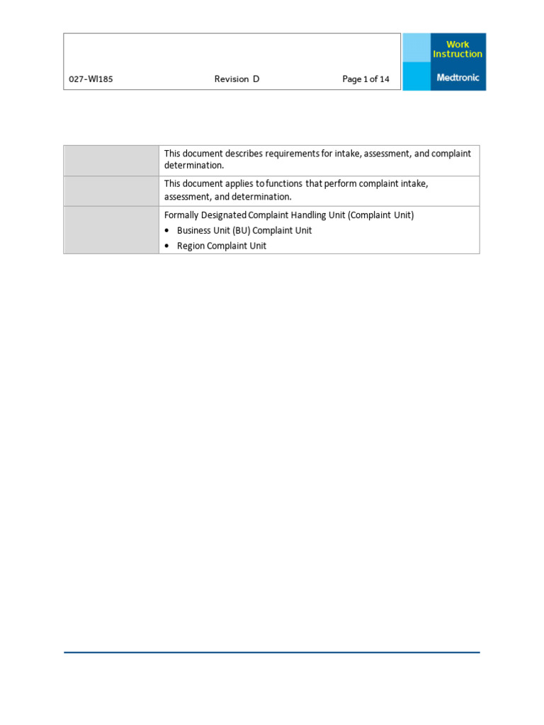 Intake, Assessment and Complaint Determination | PDF | Food And Drug ...