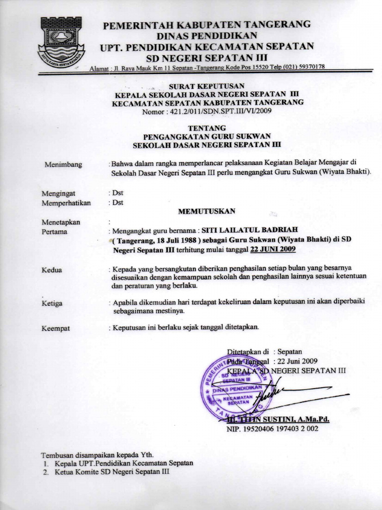 Surat Keputusan | PDF