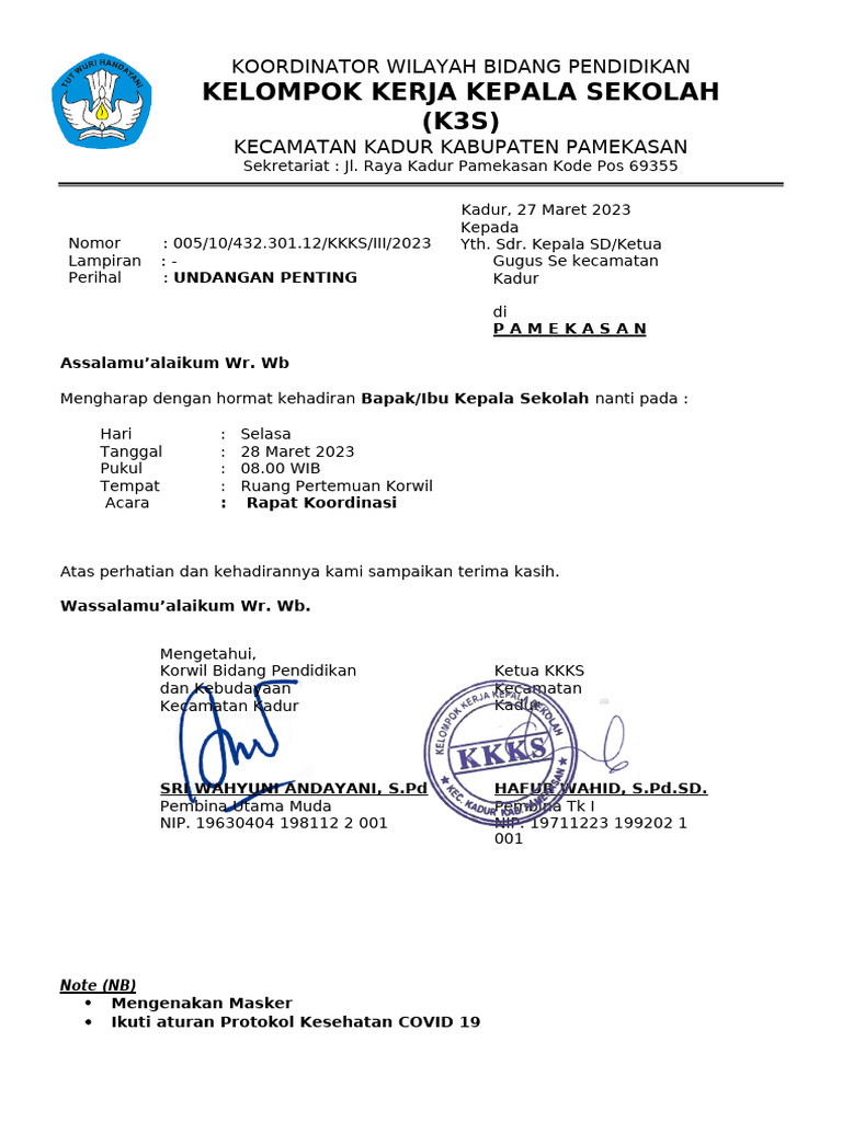 Undangan_K3S - 15 Maret 2023 | PDF