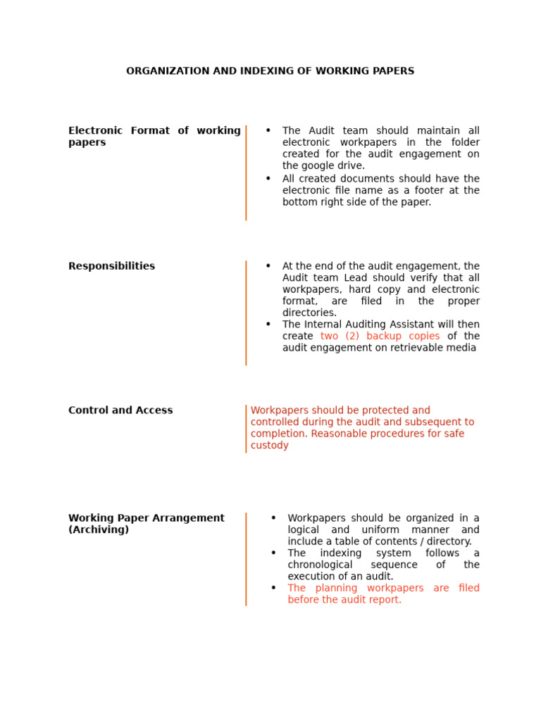 Proposal For Policy On Archiving of Completed Audit Engagements | PDF ...