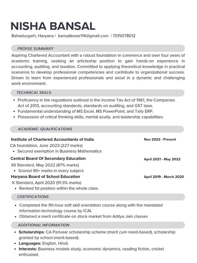 Amandeep Singh Articleship CV - 20250226 - 153131 - 0000 | PDF