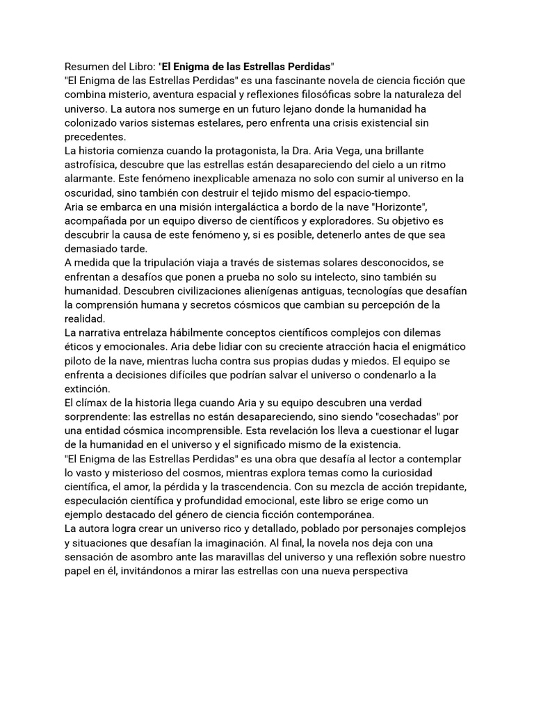 El Enigma de Las Estrellas Perdidas | PDF | Universo | Estrellas