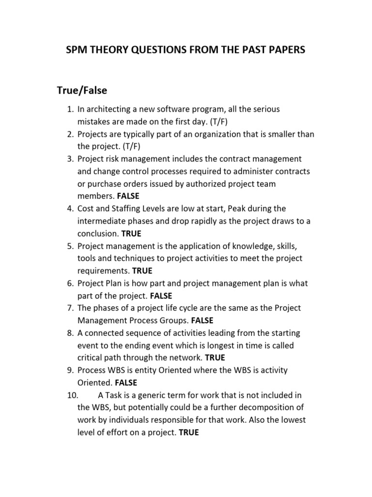 Past SPM Theory Questions Guide | PDF | Scrum (Software Development ...