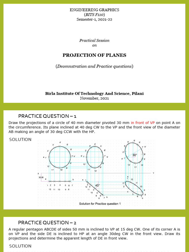 Projection of Planes | PDF