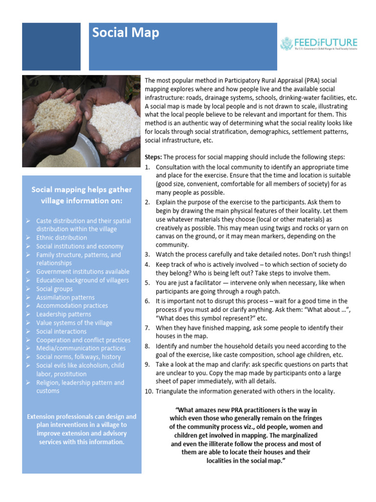 MEAS Participatory Methods Tip Sheet Social Map | PDF | Social Psychology